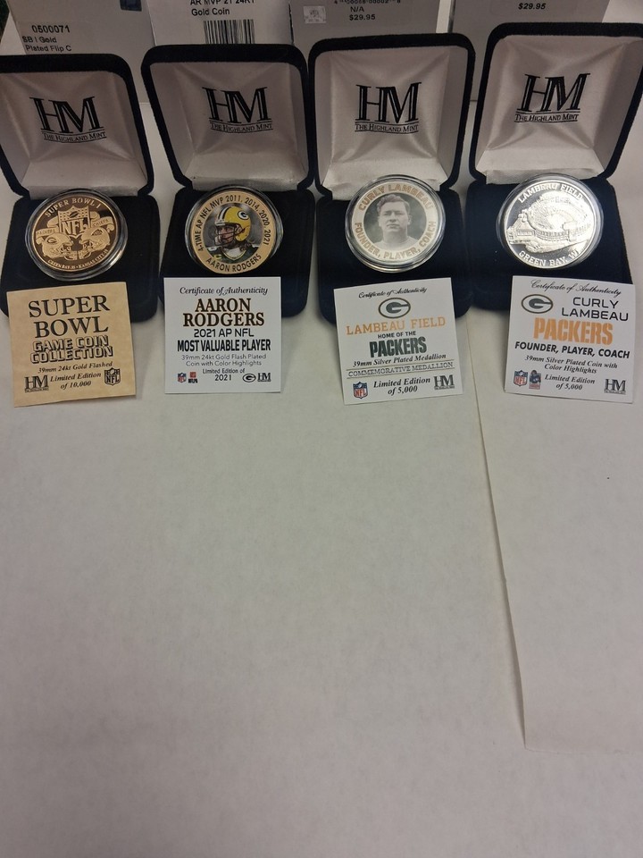 Highland Mint Green Bay Packer Coin Lot Of 12 | eBay