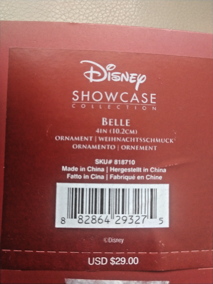 Lenox Disney Belle Beauty & The Beast Cameo Ornament 4" Showcase NEW IN ...