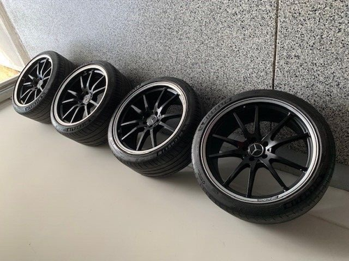 21" Mercedes Benz AMG Black/Polished Multi-Spoke Wheels w/Michelin ...