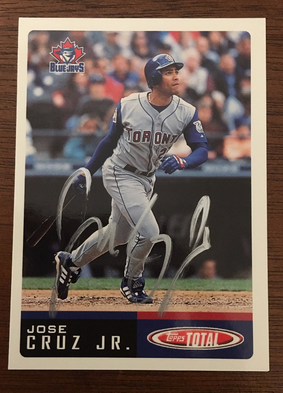 JOSE CRUZ JR. 2002 TOPPS AUTOGRAPHED SIGNED AUTO BASEBALL CARD 208 BLUE ...