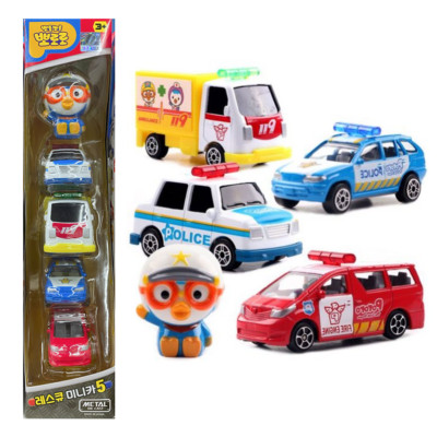 Pororo figure & Diecast Metal Mini Car 4P Set Korean TV Police ...
