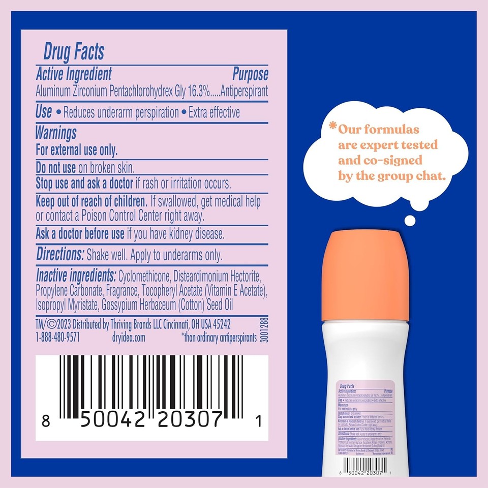 Dry Idea Fresh Linen Scent Roll On Deodorant & 3.25 Ounce (Pack of 6 ...