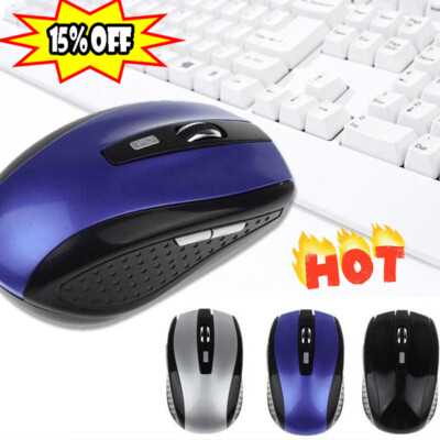 2.4GHz Cordless Wireless Optical Mouse Mice Laptop PC Computer & USB ...