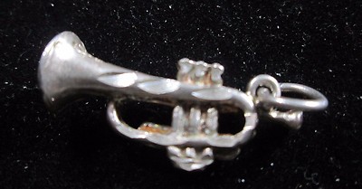 VINTAGE STERLING SILVER TRUMPET CHARM | eBay