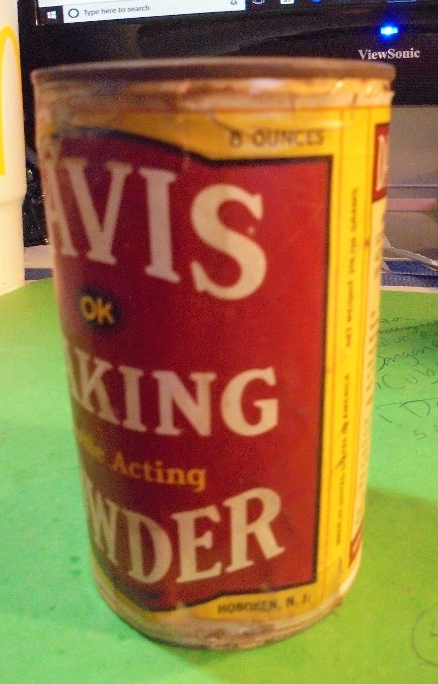 Vintage Davis Baking Powder Tin Can 8 Oz Penick & Ford New York With ...