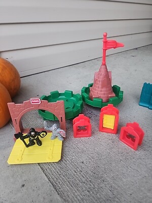 Vintage Playskool Lincoln Logs Castle Fortress Playset Roof Window Mote ...