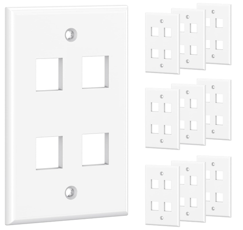 Cable Matters Low Profile 4-Port Keystone Jack Wall Plate | eBay