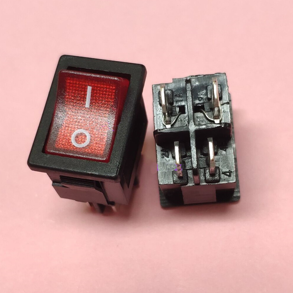 Red lamp RLEIL RL3-4 T125/55 6A 250V 4Pins 2 Positions Rocker switch | eBay