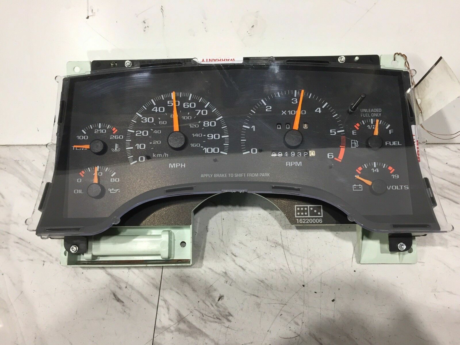 1997 97 Olds Bravada Speedometer Cluster 91K Gauges Odometer Gauges ...