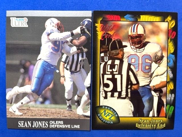 NFL - Sean Jones 1991 Fleer Ultra & 1991 Wild Card Football - Oilers | eBay
