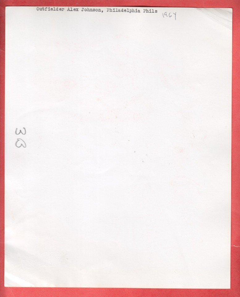 1964 PHILADELPHIA PHILLIES 8 X 10 GLOSSY TEAM ISSUE ALEX JOHNSON ROOKIE ...