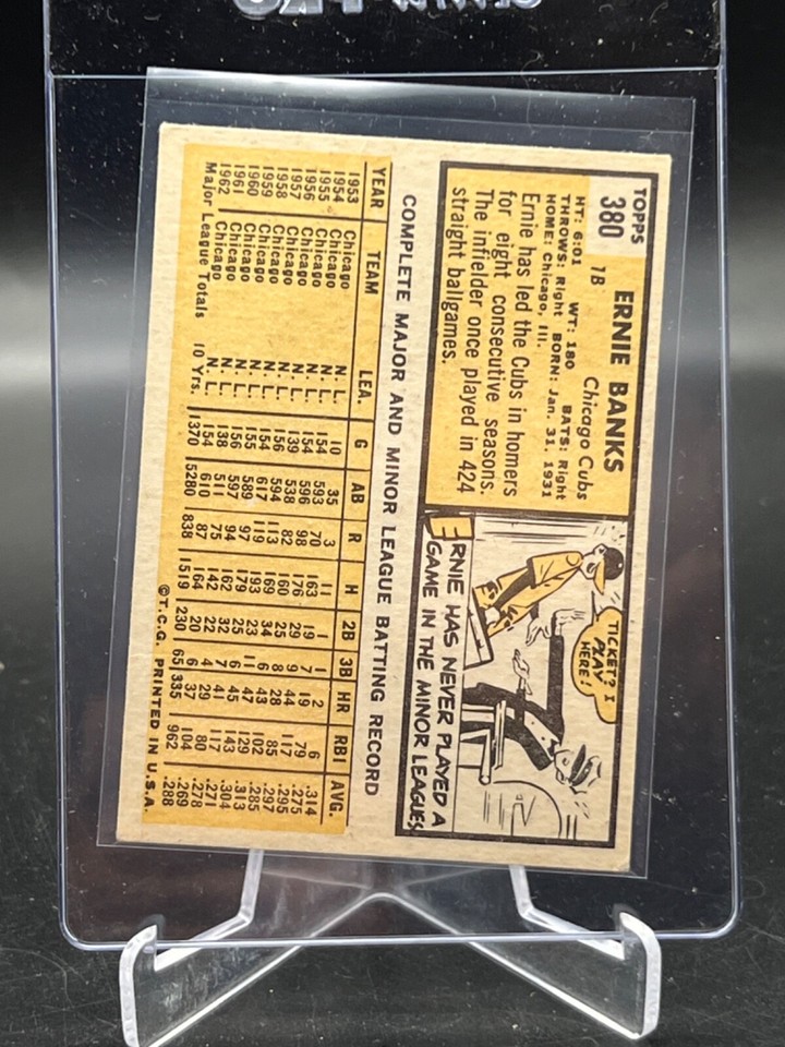 1963 Topps #380 Ernie Banks | eBay