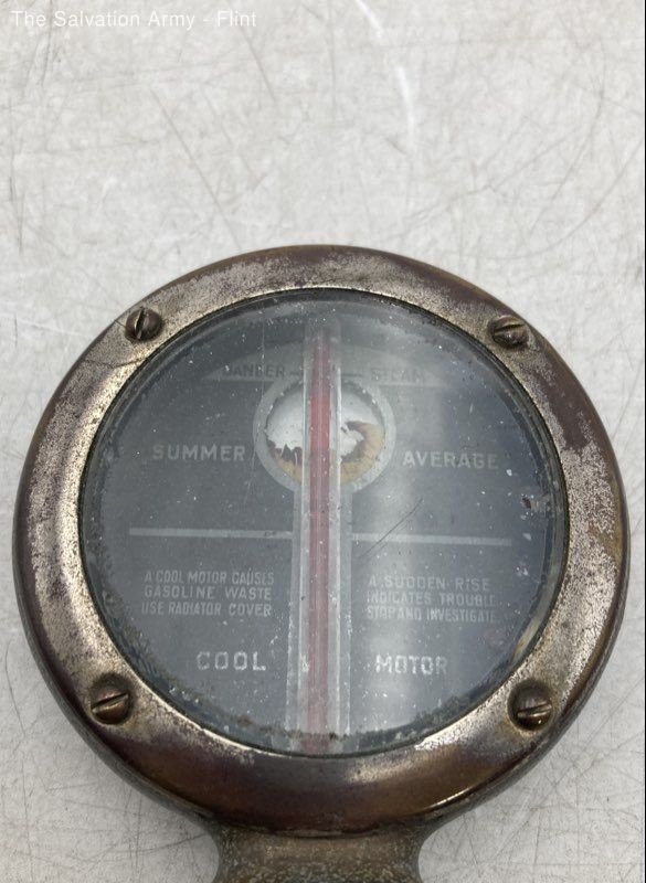 Boyce Motometer Brass Patina Cool Motor Summer Steam Temperature Gauge ...
