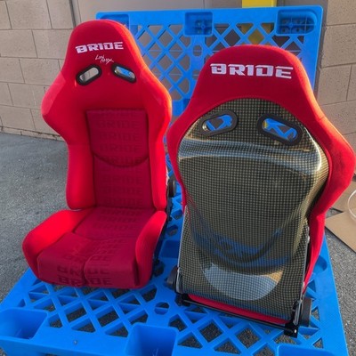 Pair 2 BRIDE Seats Low Max Racing Seat Red Adjustable REAL YELLOW ...