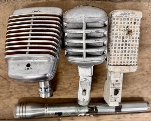 Vintage Film Props Lot SHURE Model 51 Calectro Mercury Model 611 ...