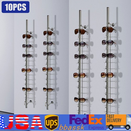 10pcs 14 Frame Eyewear Sunglasses Eyeglasses Display Rod Stand w/Lock ...