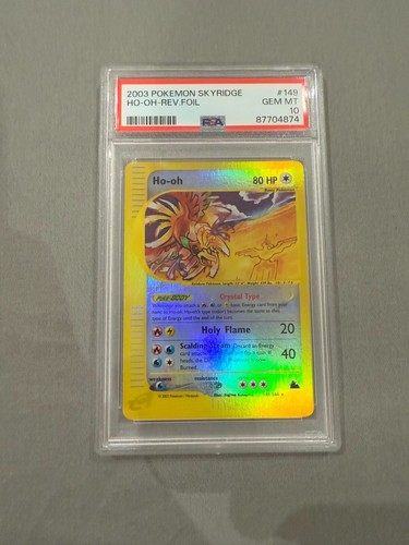 2003 Pokemon Skyridge Crystal Ho-oh Reverse Holo Foil 149/144 PSA 10 ...