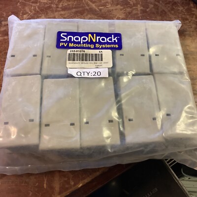 SnapNrack 232-01075 Ground Rail End Cap,Gray (pack Of 20) | eBay