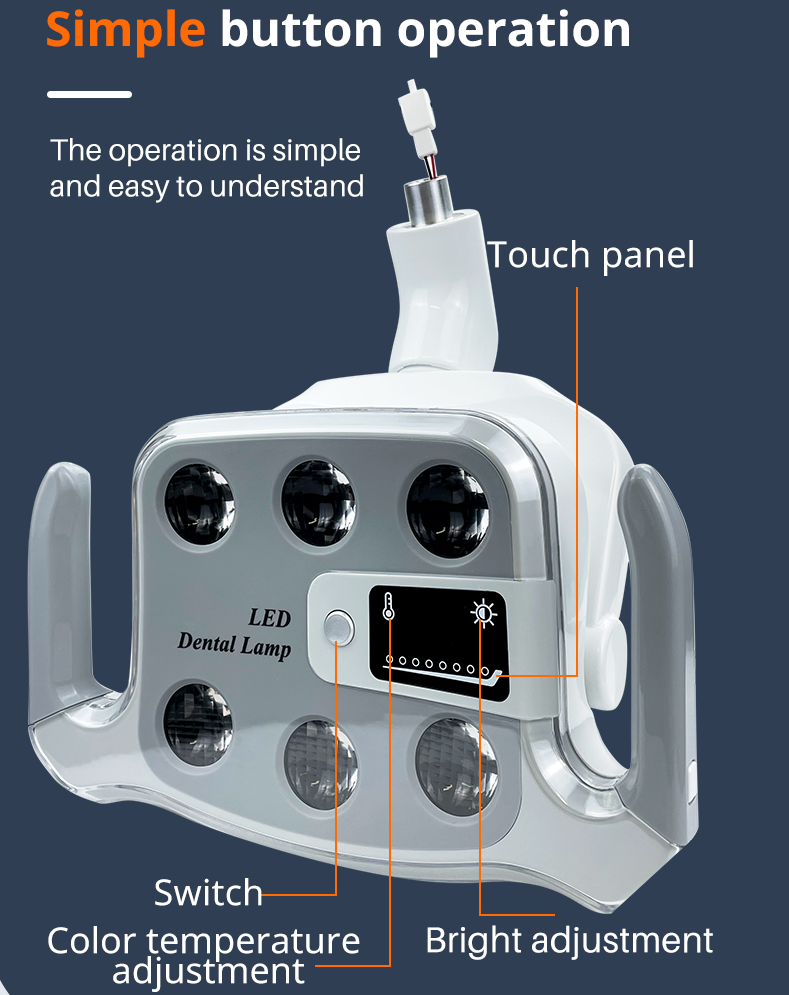 Dental 6 LED Ceiling Mounted Oral Lamp Sendor Touch Screen Dental Exam ...