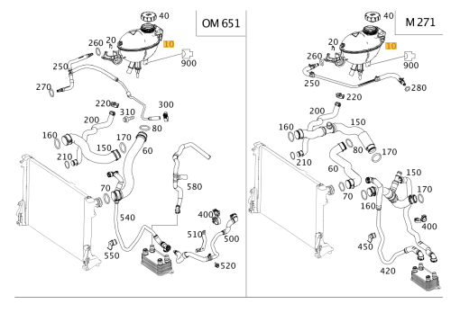 NEW GENUINE MERCEDES BENZ W204 C220 CDI COOLANT EXPANSION TANK ...
