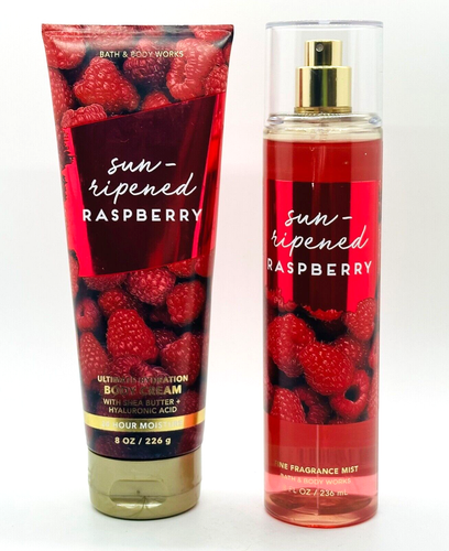 Bath & Body Works SUN-RIPENED RASPBERRY Fragrance Mist Spray & Body ...