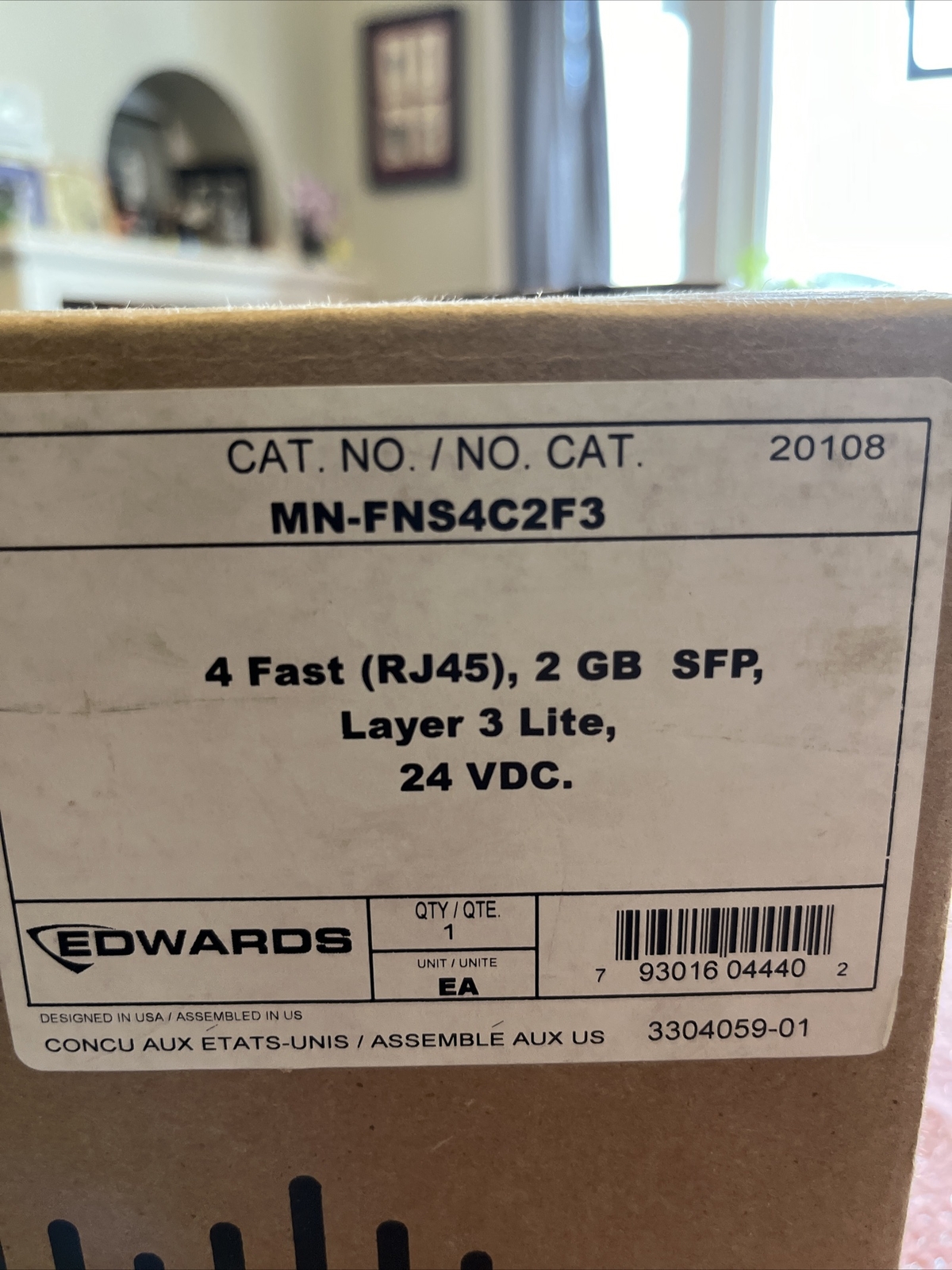 Fire Alarm Edwards MN-FNS4C2F3 Port Managed Ethernet Switch New Open ...