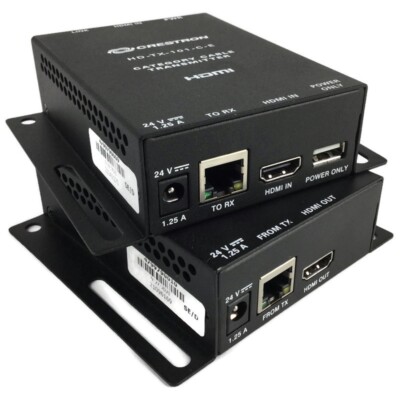 Set of Crestron HDMI Receiver HD-RX-101-C-E and Transmitter HD-TX-101-C ...