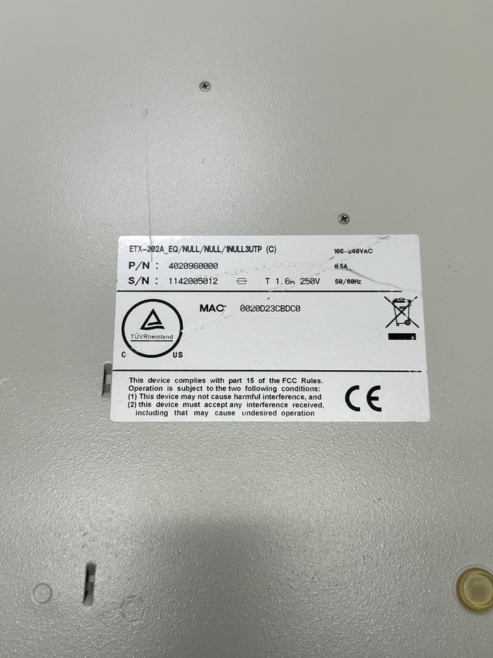 RAD RAD ETX-202A/NULL/NULL/4UTP (A) 402096000 EtherAccess | eBay