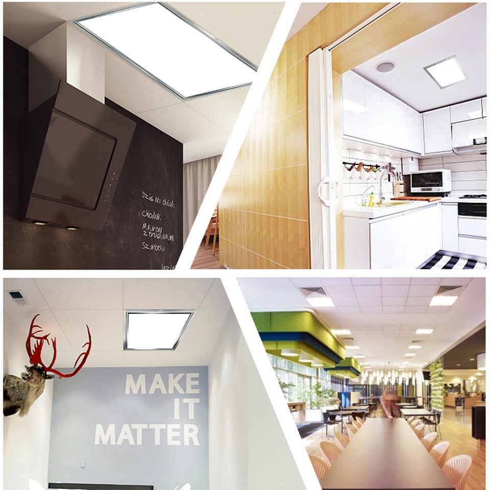 2x4 2x2 Square Rectangle Recessed LED Panel Light 36W 48W 72W Ceiling ...