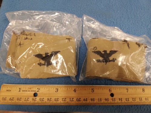 BUNDLES OF 24 PAIRS - U.S.ARMY COLONEL DESERT Badge Sew-On PATCHES ...