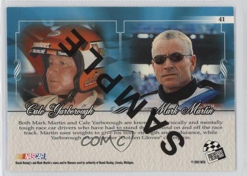 2002 Press Pass VIP - Past & Present Sample #41 Mark Martin, Cale ...