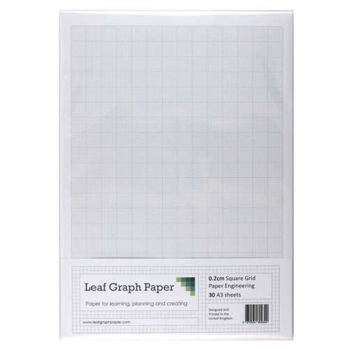 A3 Graph Paper 2mm 0.2cm Squared Engineering, 30 Loose-Leaf Sheets ...