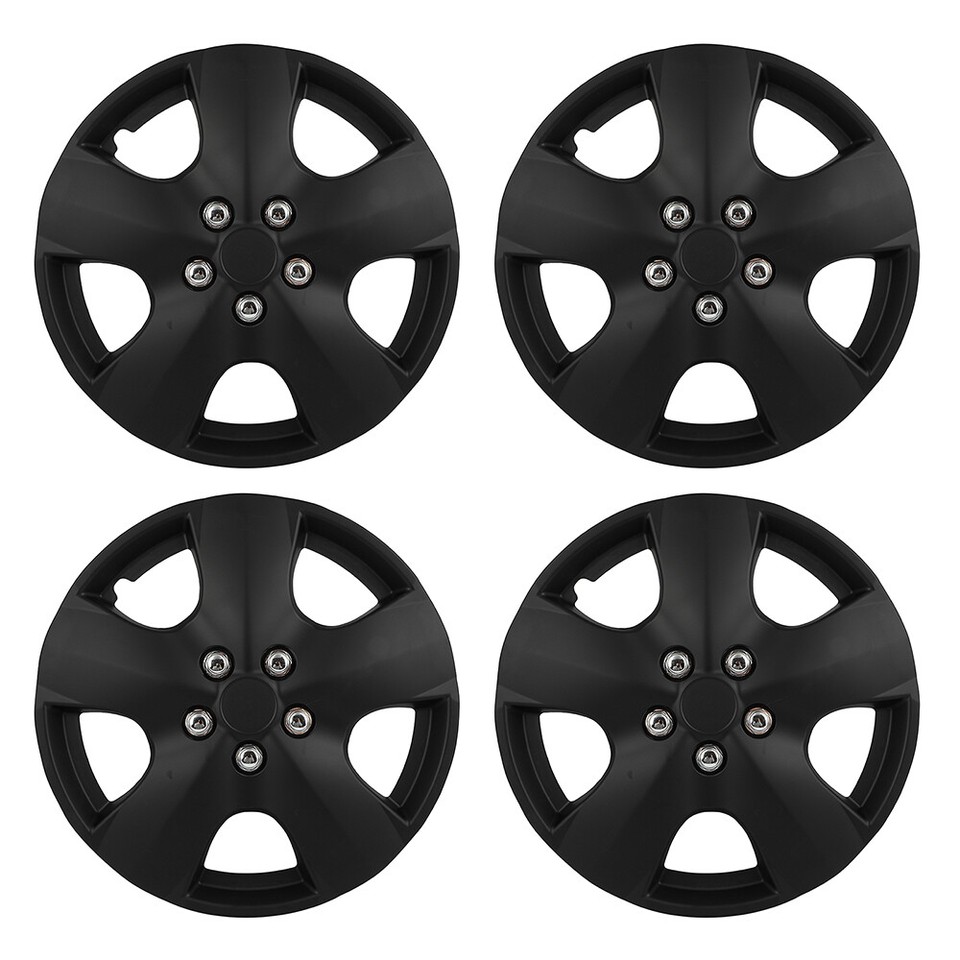 4 Pcs Hub Caps 15 Inch Wheel Cover Universal Black Trim Kit | eBay