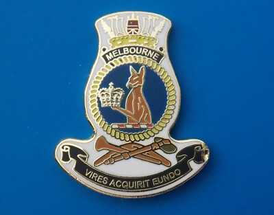HMAS MELBOURNE R21 (II) LAPEL BADGE GOLD PLATED & ENAMEL 20MM HIGH ...