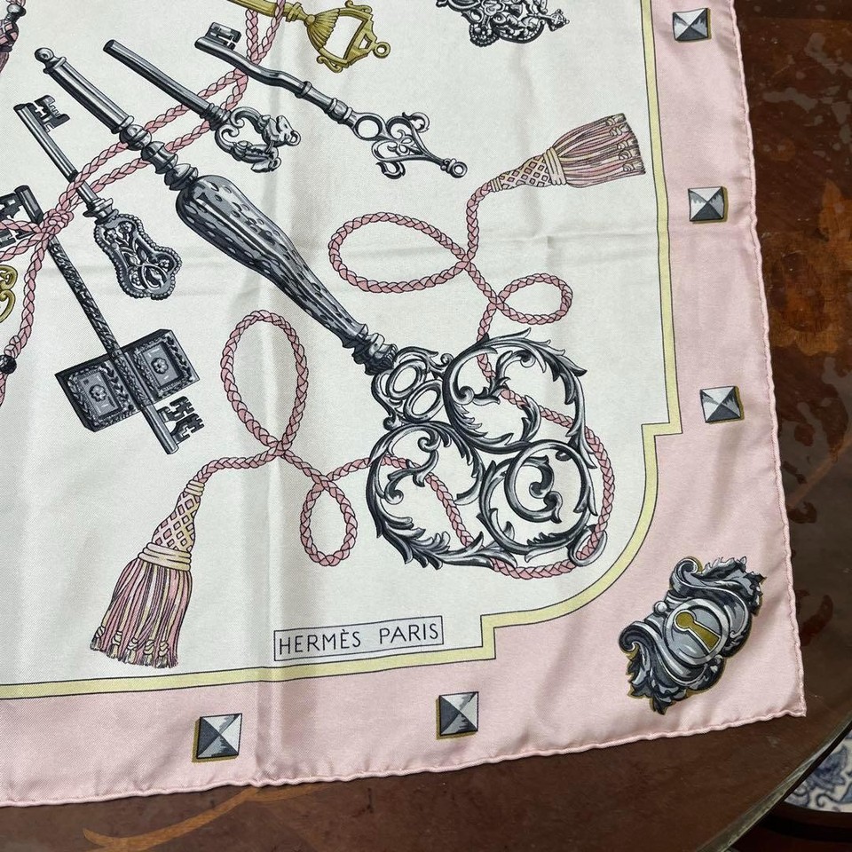 Hermes Scarf Carre90 Silk 100 Key Pattern Ladies Authentic Designer ...