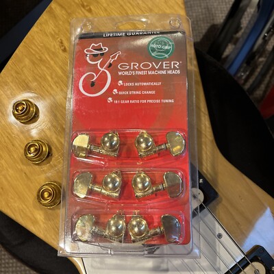 Grover 502G Rotomatic Roto-Grip 3X3 Locking Tuning Machines GOLD Les ...