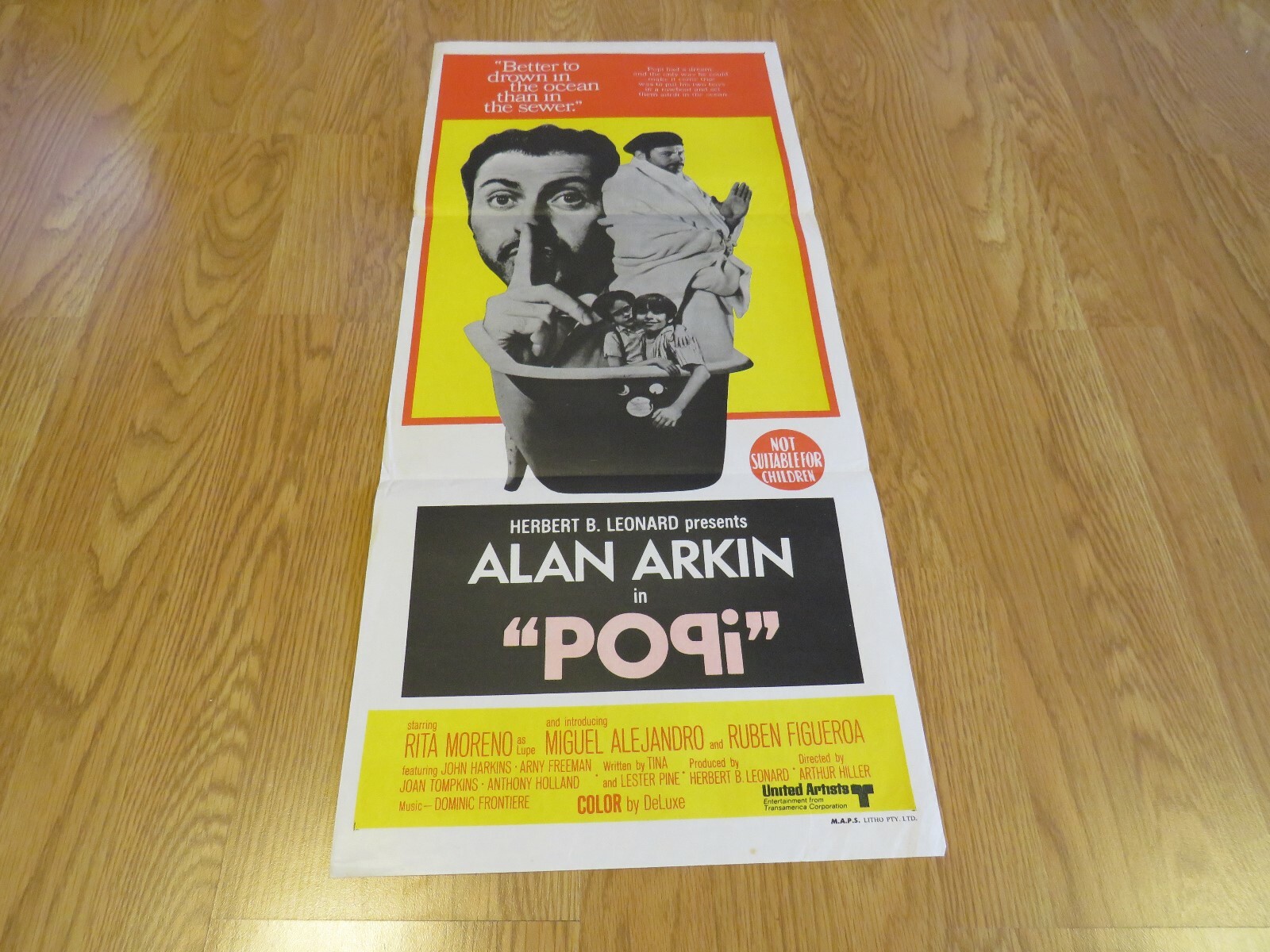 POPI ORIGINAL 1969 DAYBILL CINEMA FILM MOVIE POSTER alan Arkin COMEDY ...