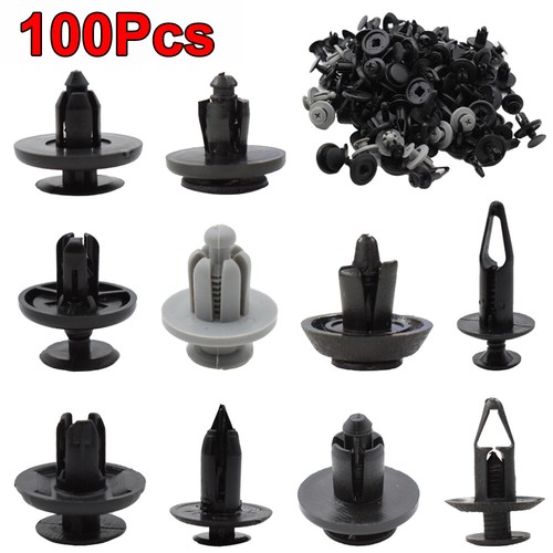 100PCS Auto Car Body Plastic Push Pin Rivet Fasteners Trim Panel ...