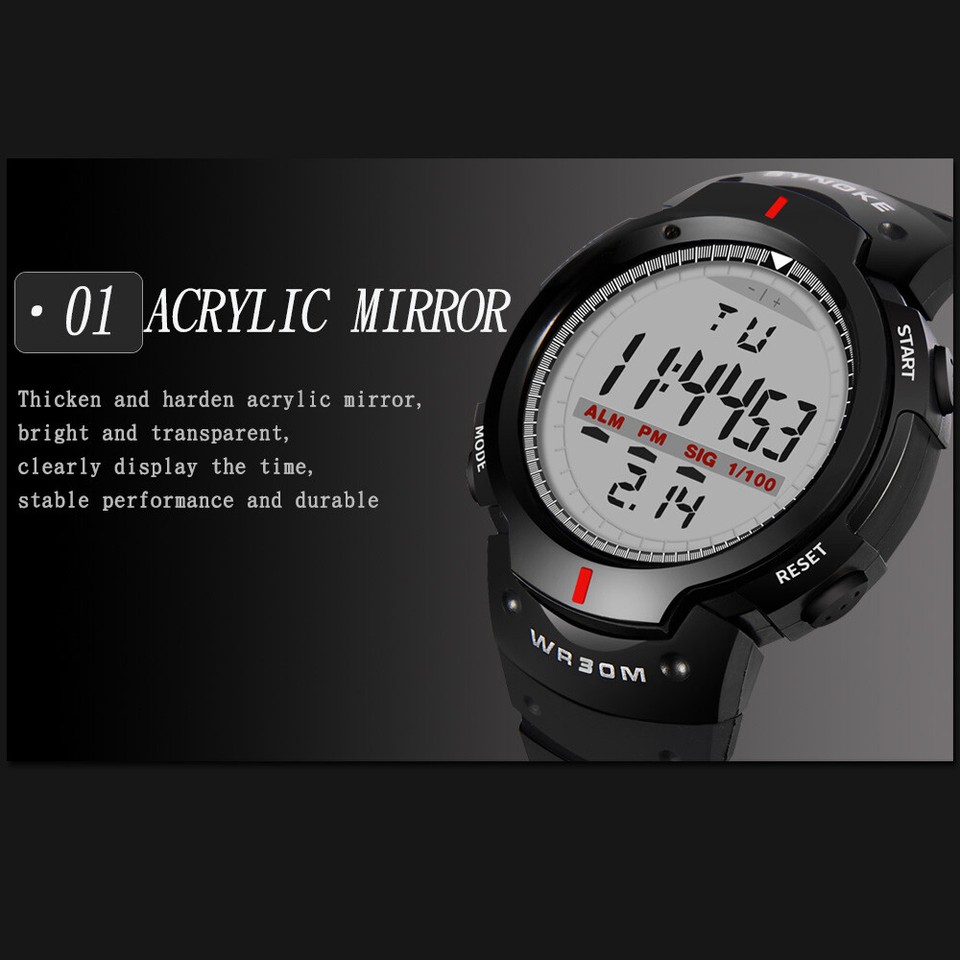 Men's Sports Watch Waterproof LED Backlight Digital Military Tactical ...