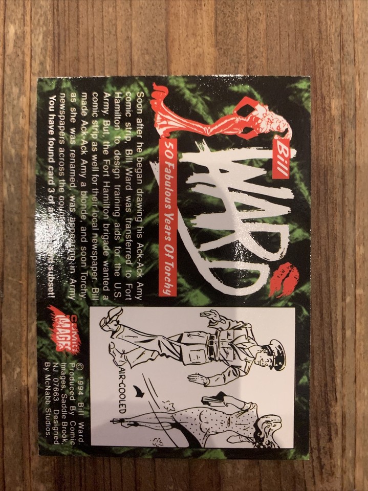 BILL WARD TORCHY 1994 COMIC IMAGES RARE 3-CARD SUBSET INSERT CARD 3 ...
