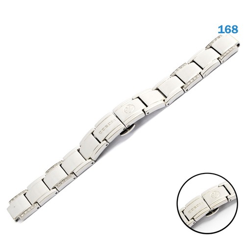 15mm ODEON Vintage Swiss Stainless Steel Metal Watch Band, Silver Color ...