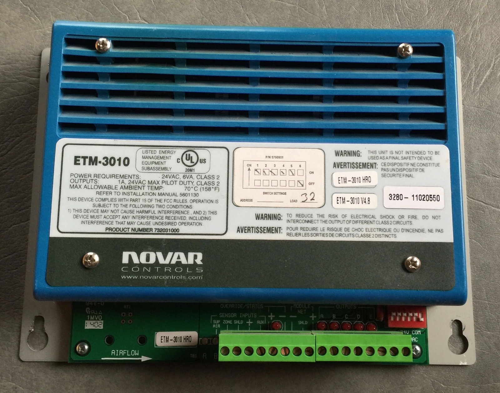 Novar ETM3010 control module PN732031000 Model 3010 | eBay