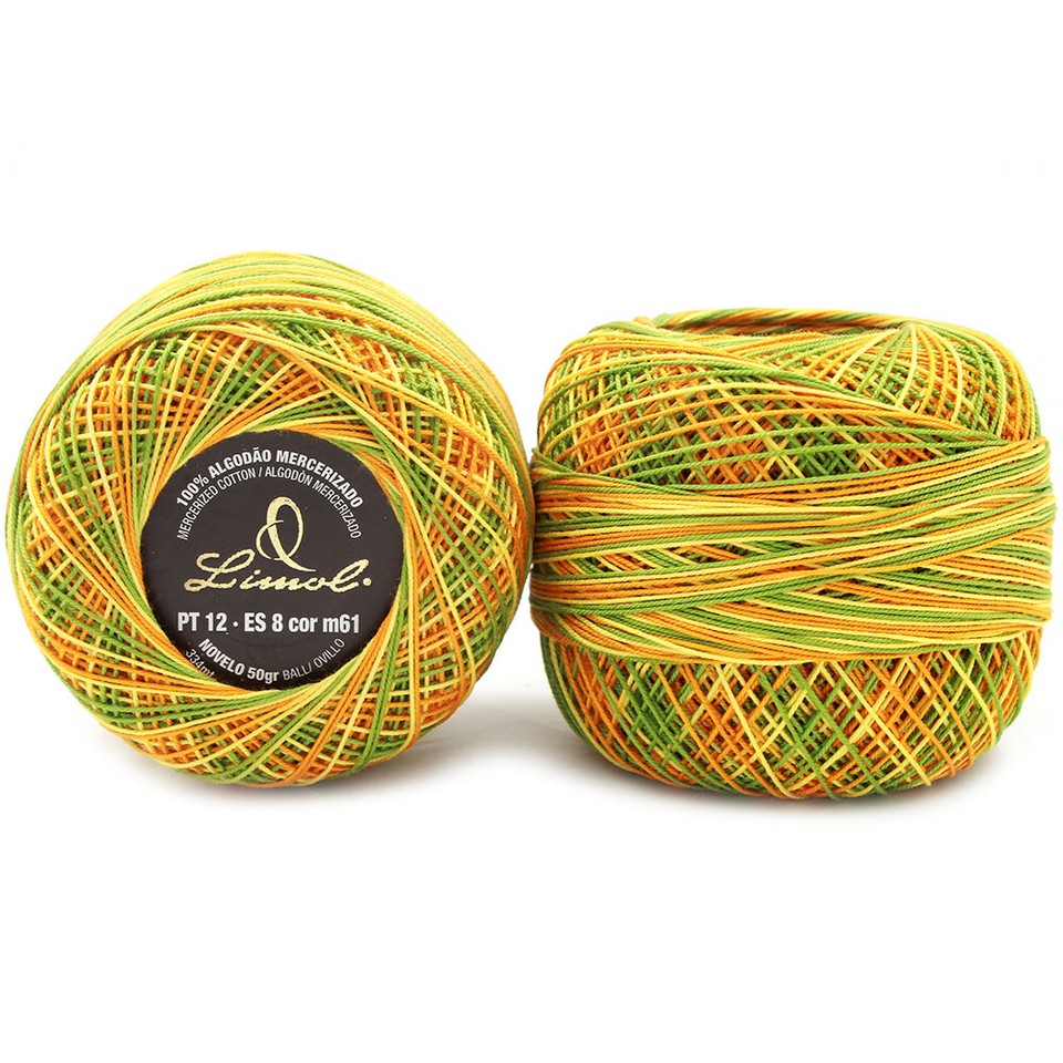 Limol Size 12 Multicolor 50 Grs 100% Mercerized Crochet Thread Cotton ...