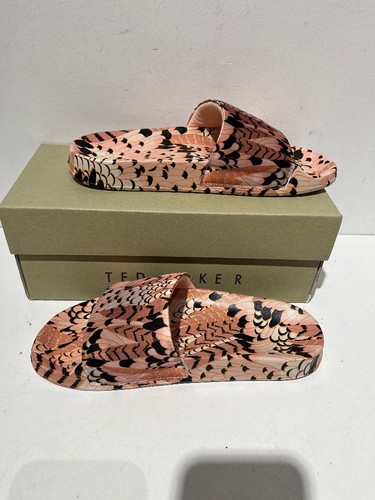 TED BAKER Pink Patterned Fabric Ladies Mule Sliders Size UK4 BNIB CG ...