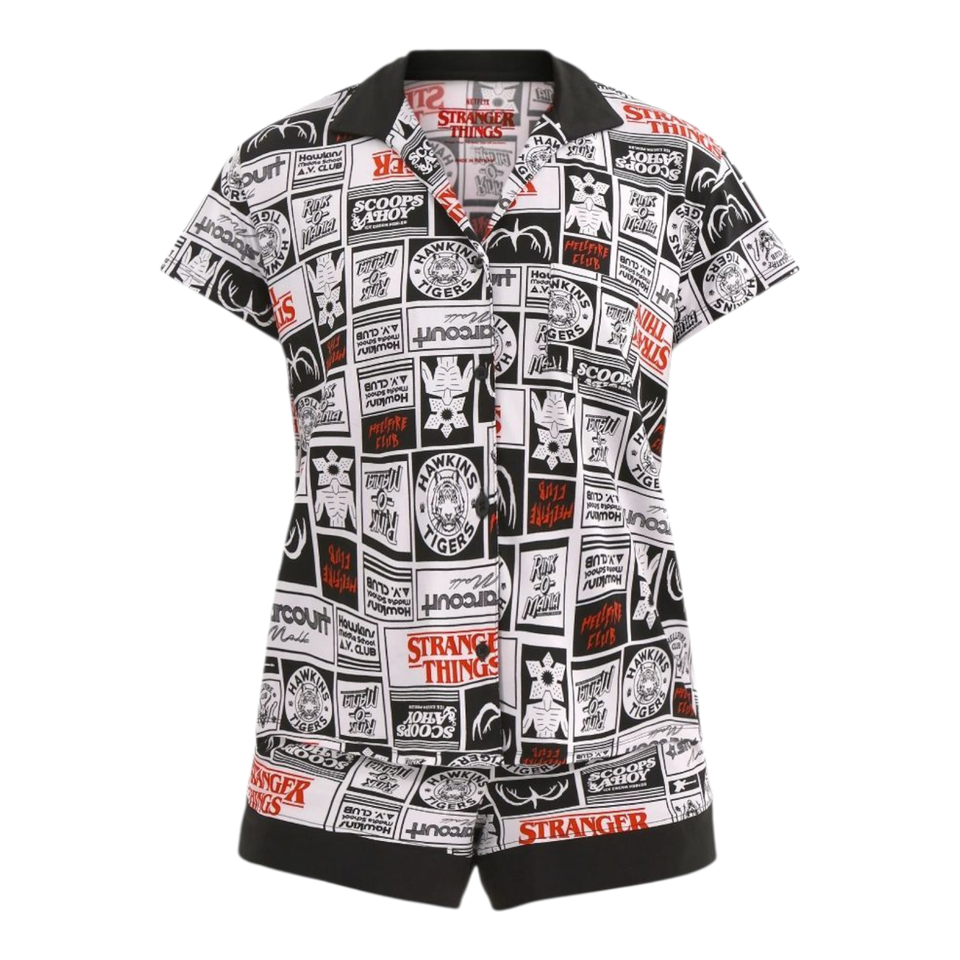 women's stranger things pajamas set light weight short sleeves with ...