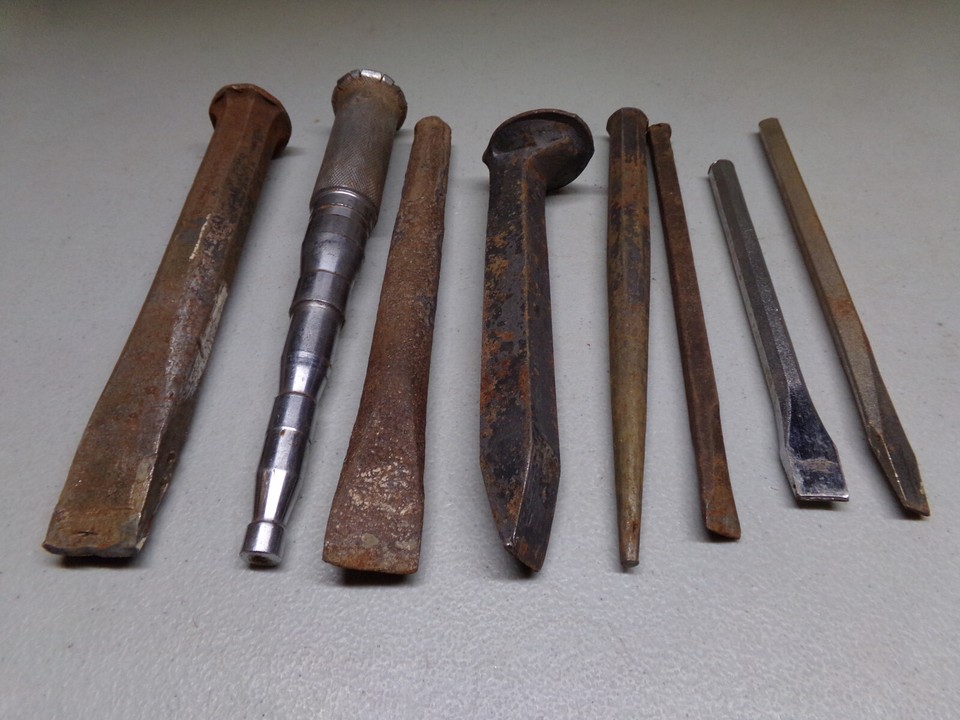 Lot of Over 80 pcs Vintage/Antique Steel Chisels,mostly Cold + Punches ...