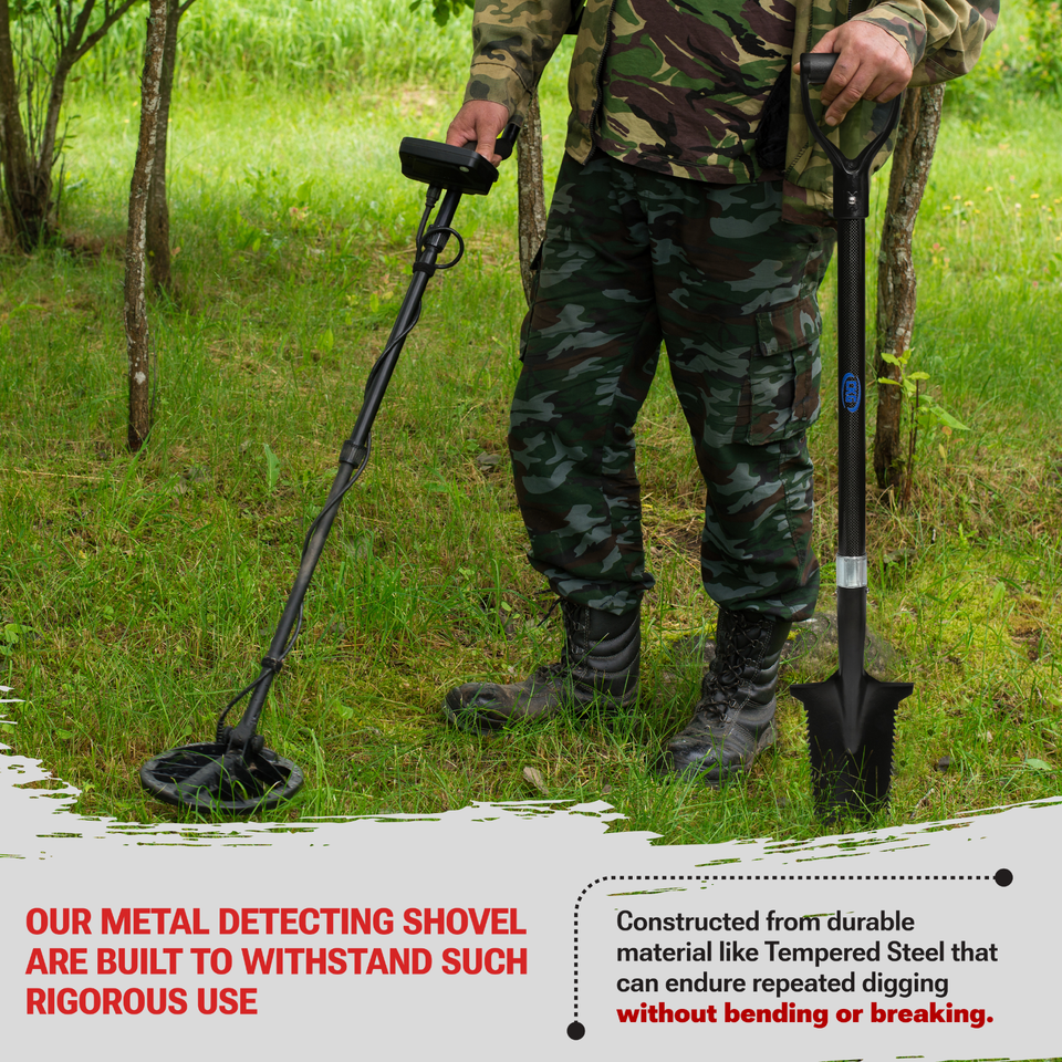 CKG Carbon Metal Detecting Shovel Digging Tool with Double Serrated ...