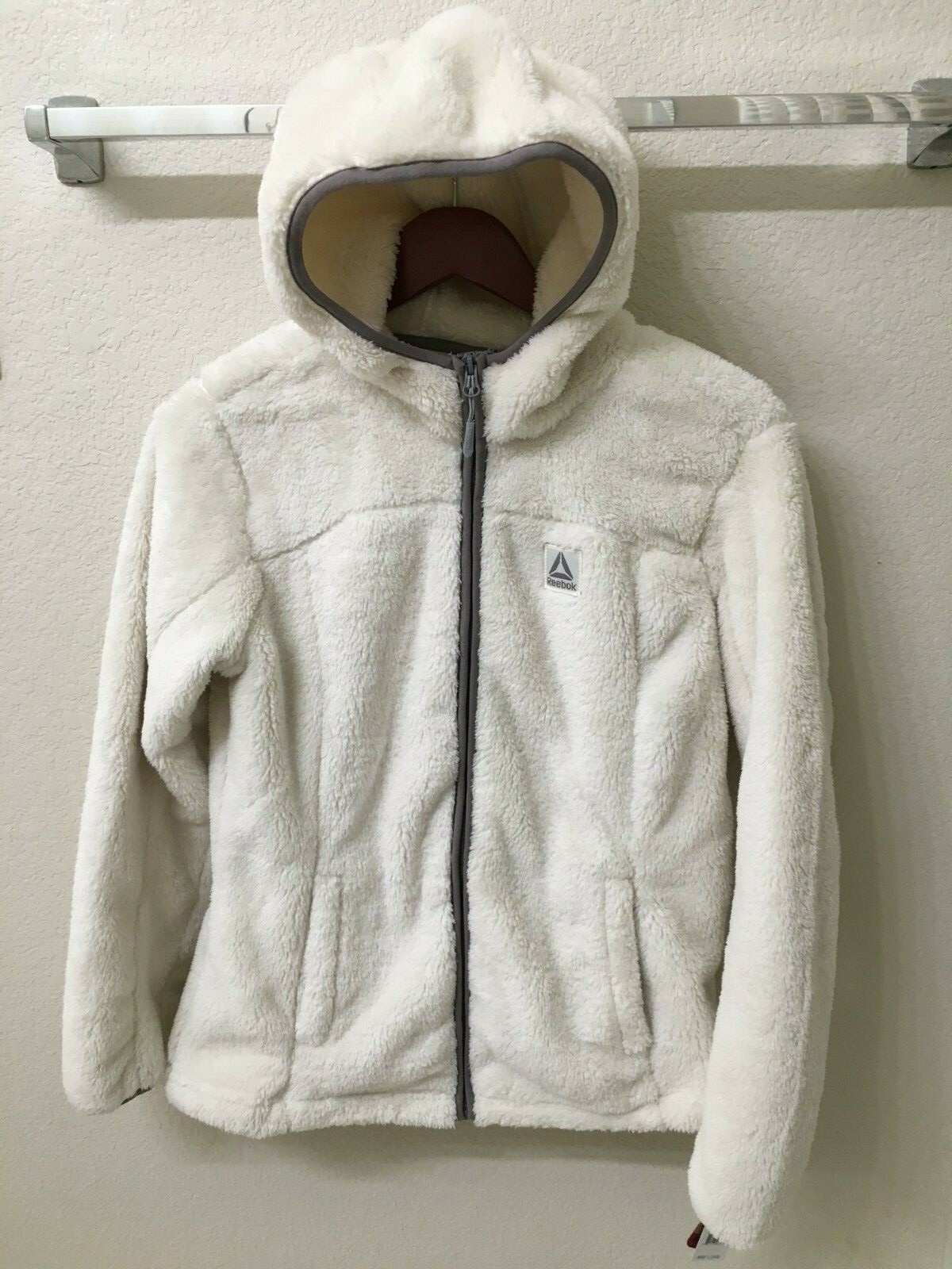 Reebok Women's Monkey Hoodie Hooded Fleece Jacket - SZ M/Color: Cream ...