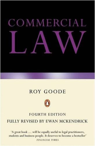 Goode Sur Le Droit Commercial Broché Roy, McKendrick, Ewan Goode ...