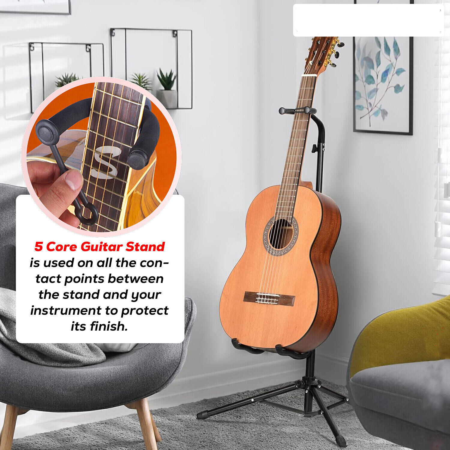 Guitar Stand Floor Adjustable Tripod Acoustic Electric Cello Upright ...